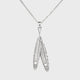 Silver Double Feather Necklace with Gemstones | FIYAH