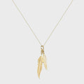 18ct Yellow Gold Feather Pendant Necklace | FIYAH
